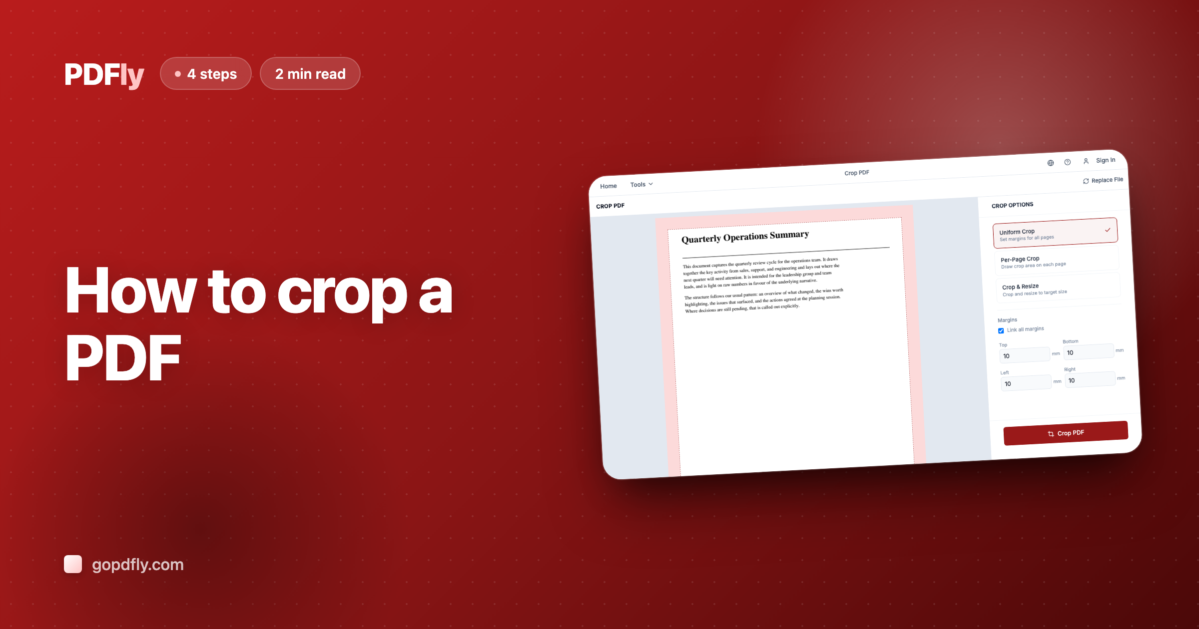 How to crop a PDF | PDFly