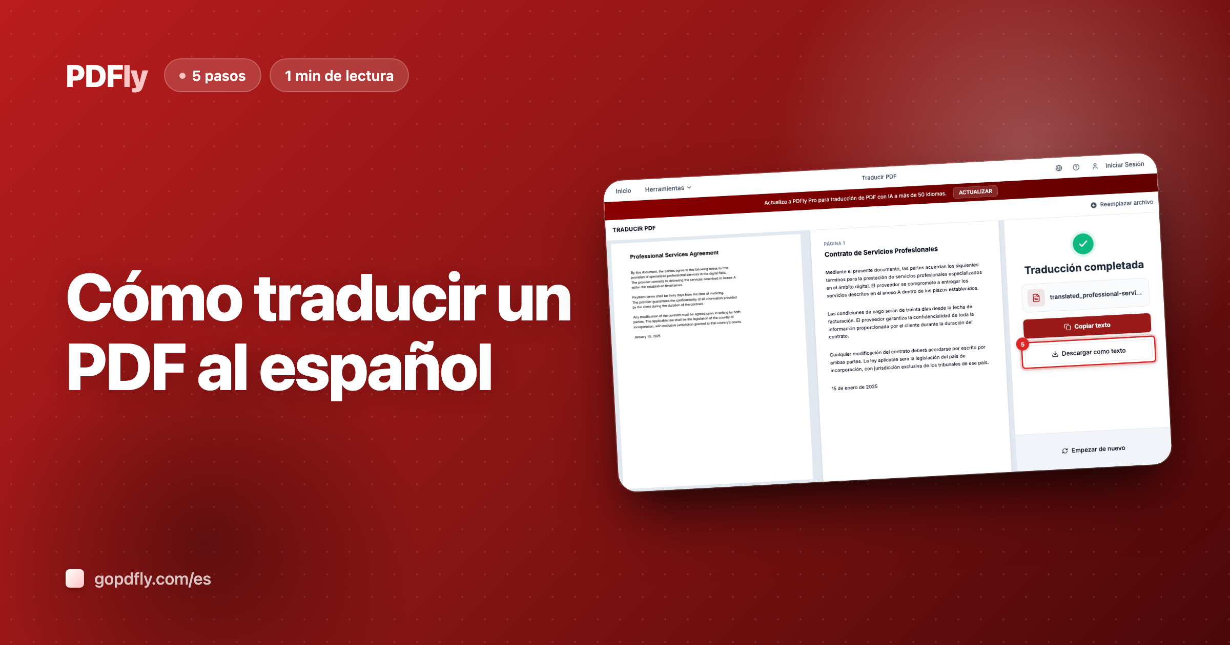 Cómo traducir un PDF al español | PDFly